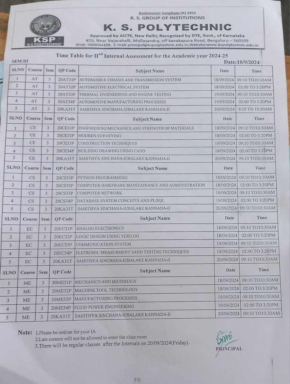 KSP | Top Diploma College In Bangalore